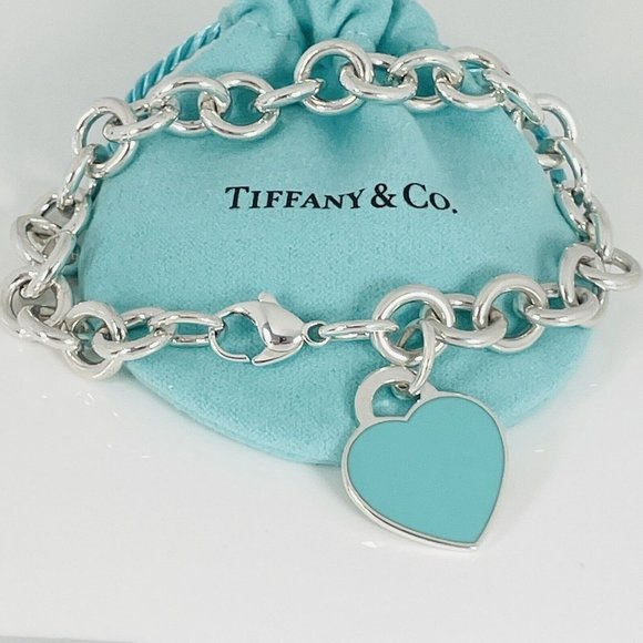 Tiffany & Co. | Jewelry | 85 Large Return To Tiffany Blue Enamel Heart ...